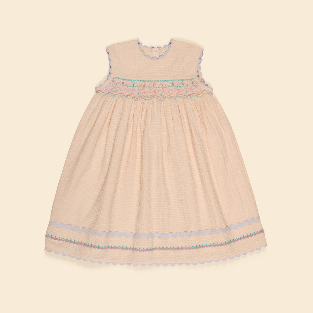 Cotton woven embroidered dress vintage inspired child. – Apolina