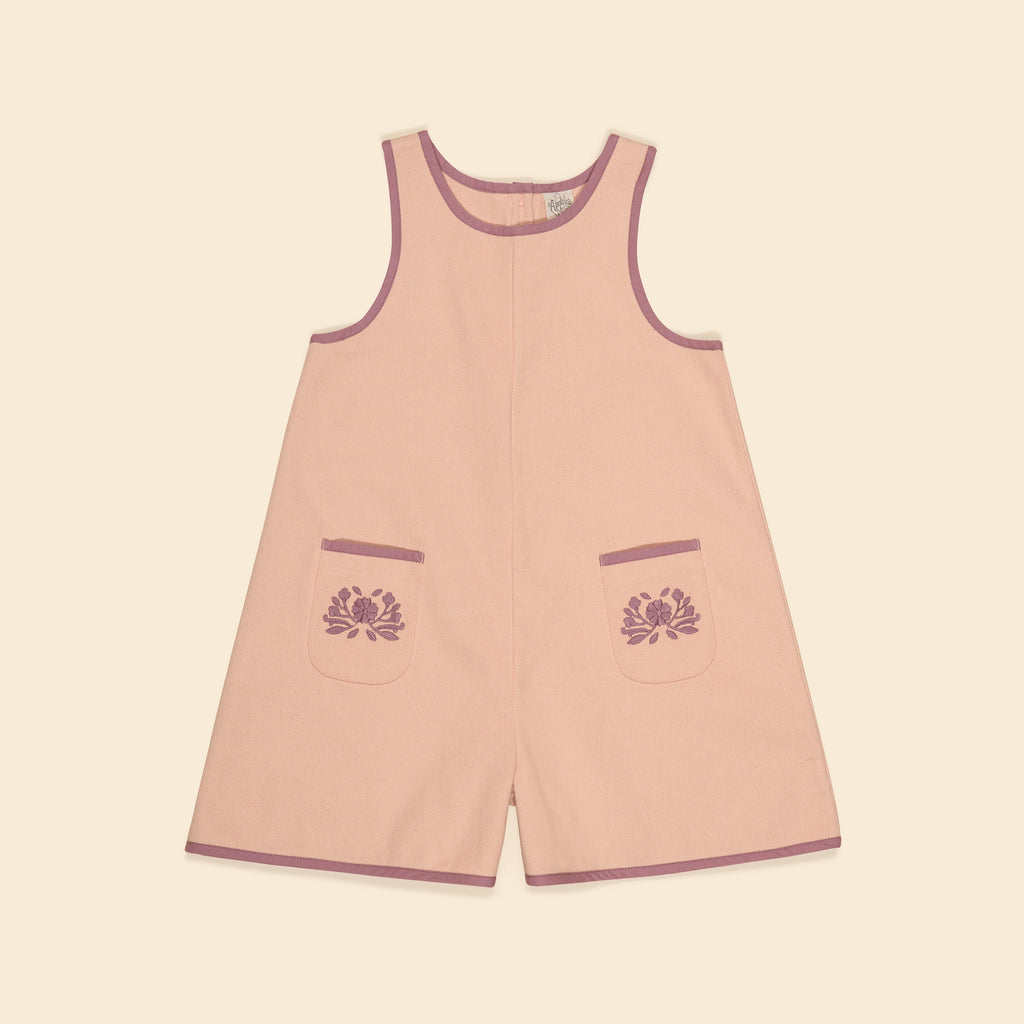 Cotton woven embroidered playsuit vintage inspired child. – Apolina